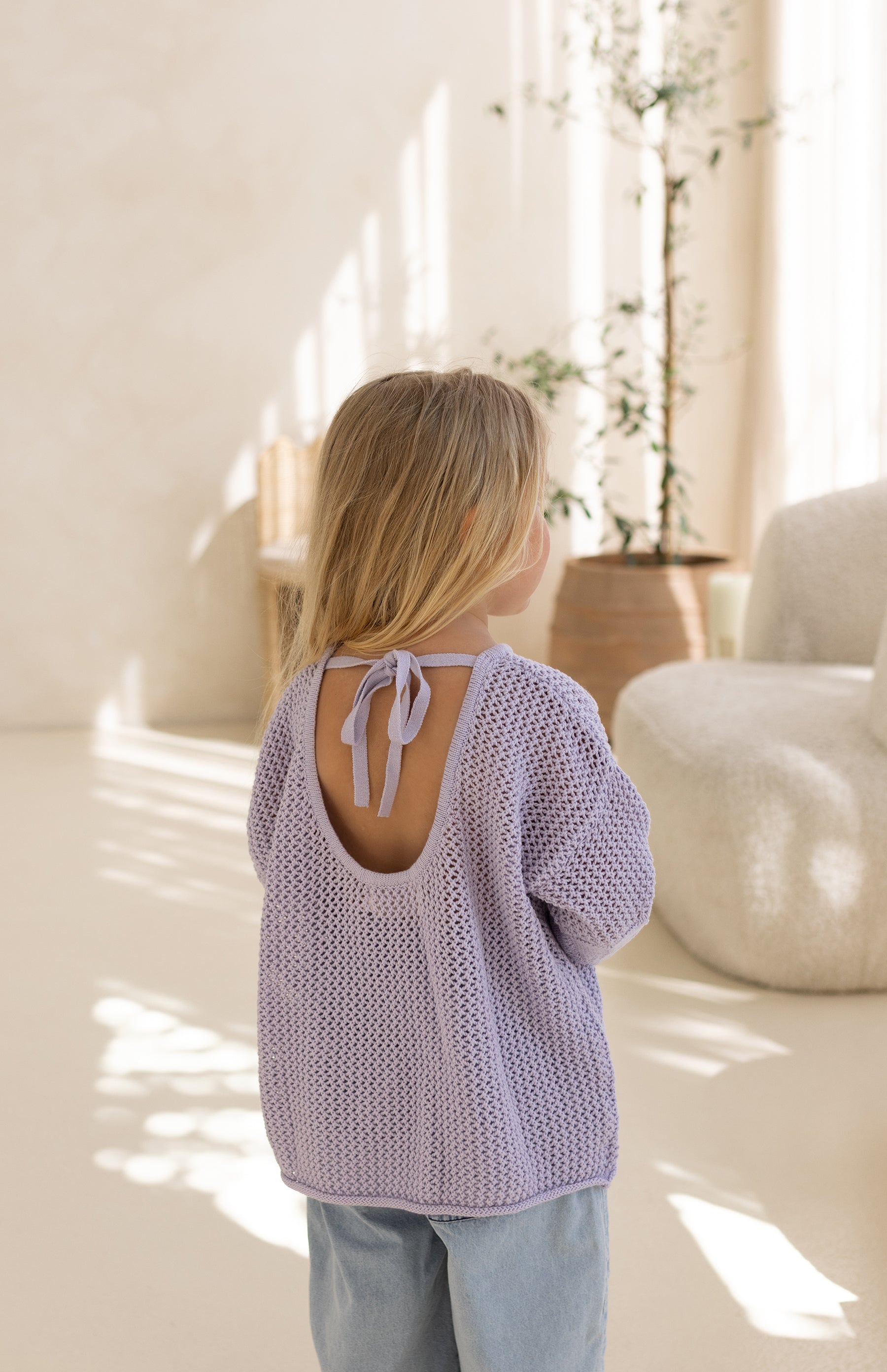 FLORA CROCHET LOOP TOP - LILAC – Noni The Label