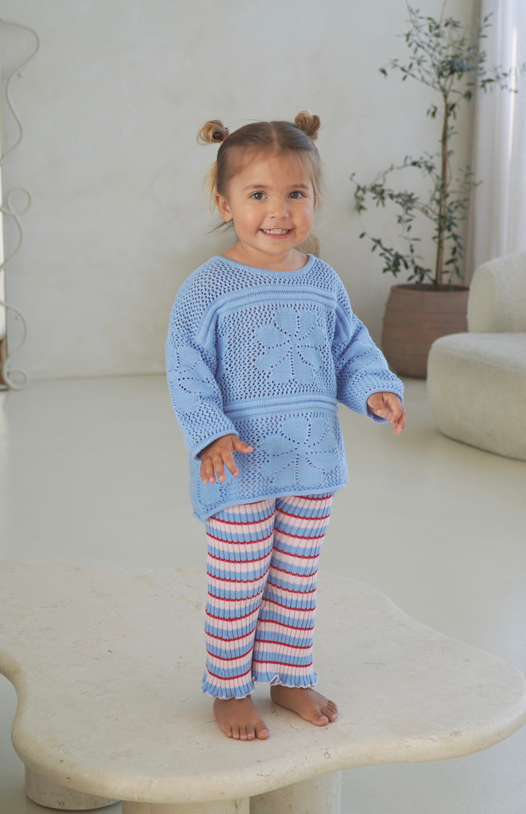 RIBBED KNIT FLARES - ELSIE STRIPE – Noni The Label